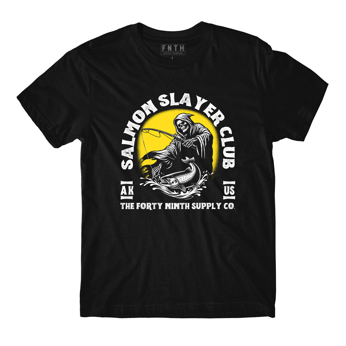 Salmon Slayer Club Black T-Shirt – The 49th Supply Co.
